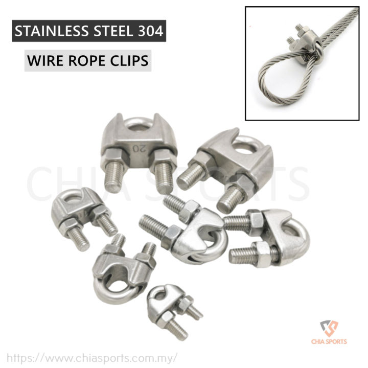 304 Stainless Steel Wire Rope Clip Clamp U-Shape Bolt Saddle Cable ...