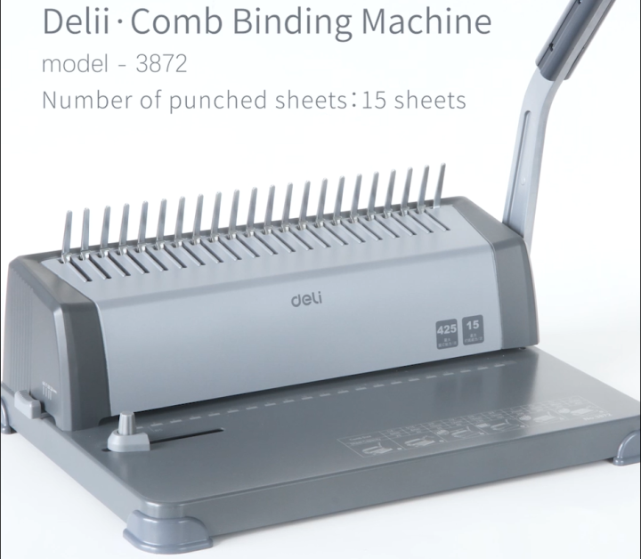 Deli Book Binding Machine 21 Hole Comb Binding Machine 12 Punched ... Deli Book Binding Machine 21 Hole Comb Binding Machine 12 Punched ...