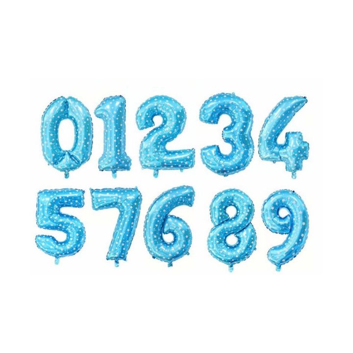 aiGooTan - BALON ANGKA 40 CM BIRU - Balloon Foil Alphabet Pesta Ulang ...