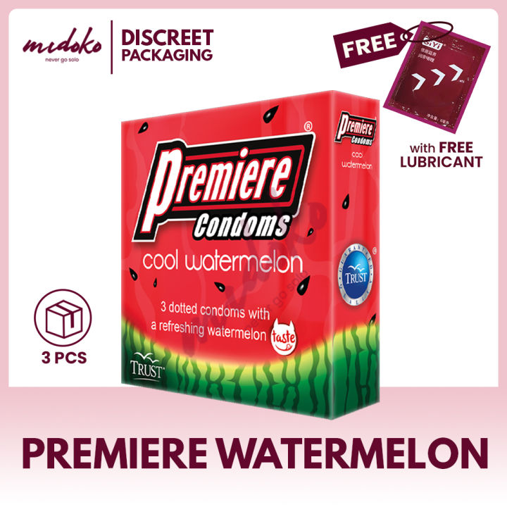 Midoko Premiere Condoms Dotted Cool Watermelon by 3's | Lazada PH