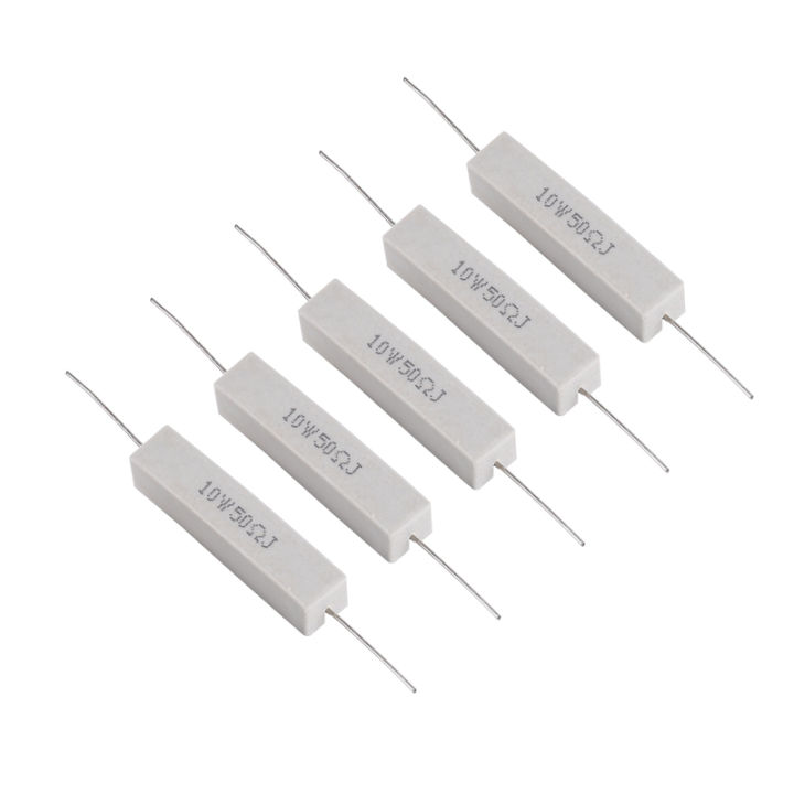 5 Pcs 10W 50 Ohm 5% Ceramic Cement Power Resistor 10 Watt | Lazada PH
