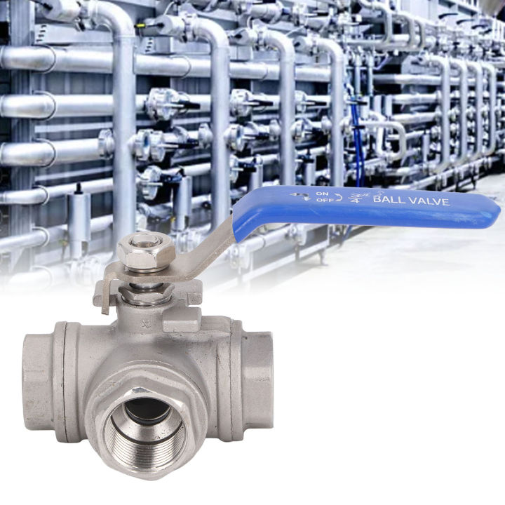 Female L Type Ball Valve Compact Rustproof Easy Operation 3 Way Ball ...