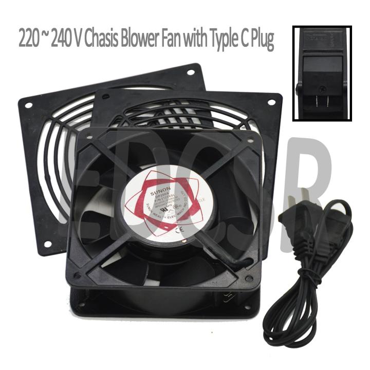 (ED) 220 ~ 240 Volts Chasis Blower Fan with Type C Plug Connector Wire ...