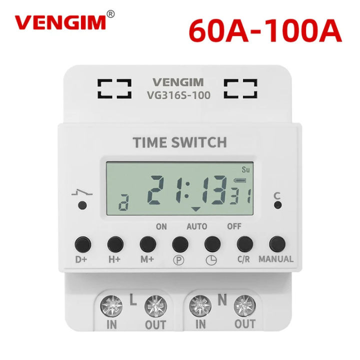Timer 220v 60a 100a Digital Timer Switch Relay Weekly 7 Days Electronic Programmable Timer
