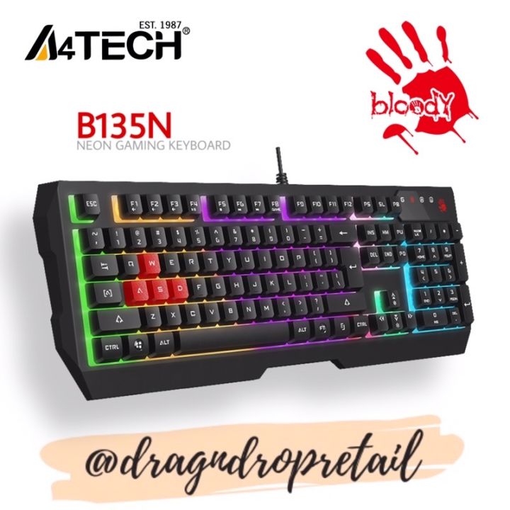 A4TECH BLOODY B135N Neon Backlit Gaming Keyboard | Lazada PH