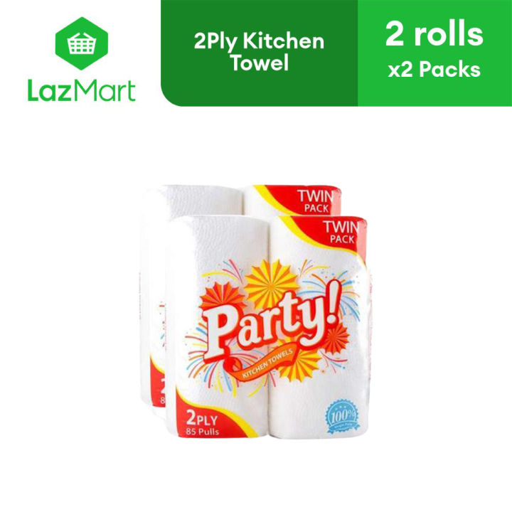 Party Kitchen Towel Roll 2 Ply - 2 Rolls x 2 Packs (4 Rolls) | Lazada PH