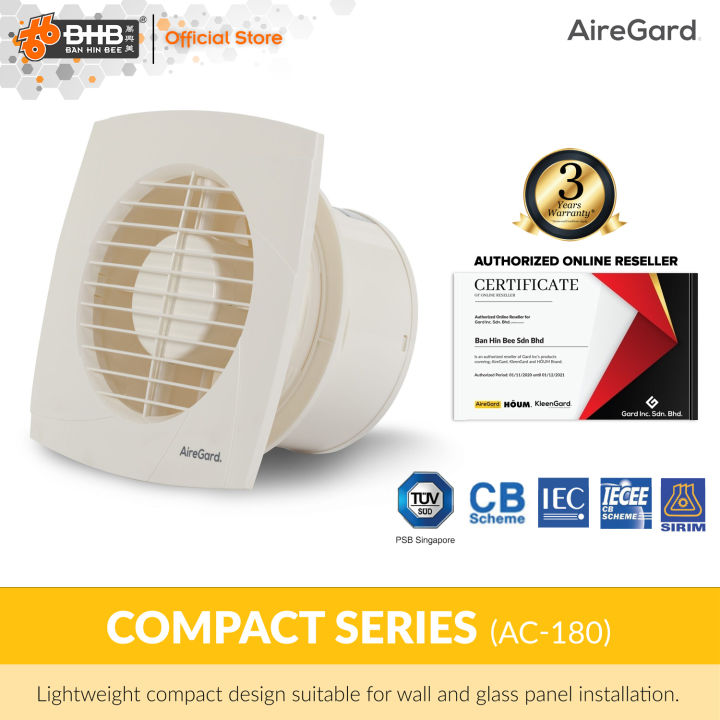 Airegard AC-180 Compact Series Air Ventilator \ Multiblade Motor Blade ...