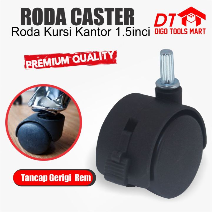 Roda Caster Tancap Gerigi Rem Kursi Kantor 1.5 Inch Roda Kastor Kursi ...