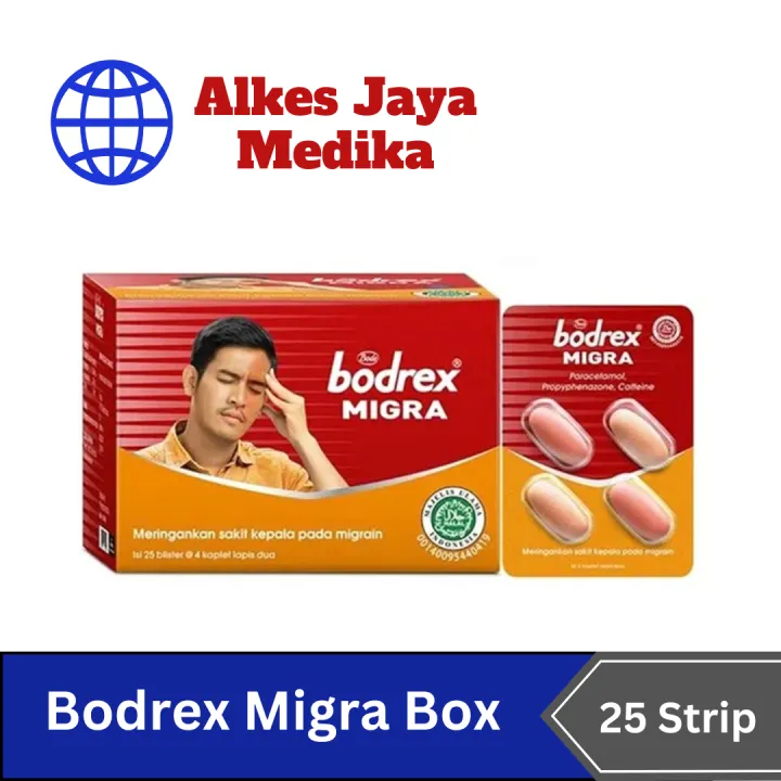 Bodrex Migra Box Isi 25 Strip 4 Tablet - Obat Sakit Kepala Sebelah ...