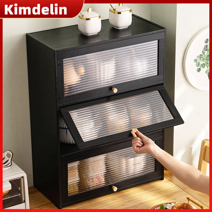 KIMDELIN Cabinet 1/2/3 Layers Bamboo Storage Cabinet Kitchen Cabinet ...