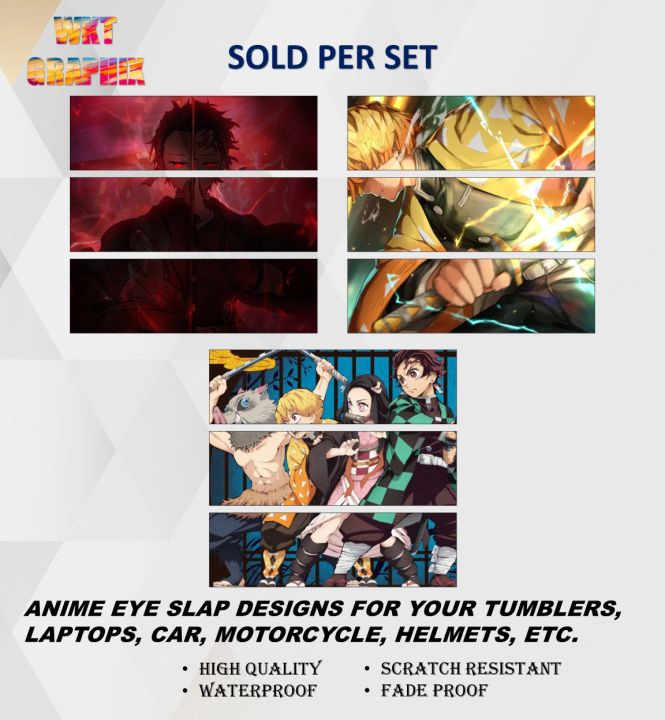 DEMON SLAYER ANIME EYE SLAP STICKERS (MATTE / GLOSSY LAMINATE) | Lazada PH