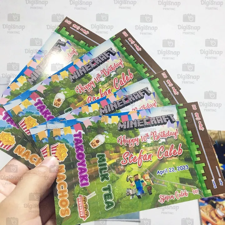 Event Ticket Party Card Food Stubs (PRINTED & PERFORATED TICKETS ...