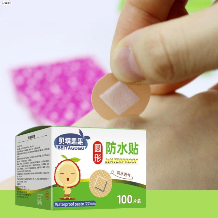 PAlight 100แพ็คจุดผ้าพันแผลชนิดกาวรอบที่แท้จริงแผ่นรองกันลื่นปลอดเชื้อ ...