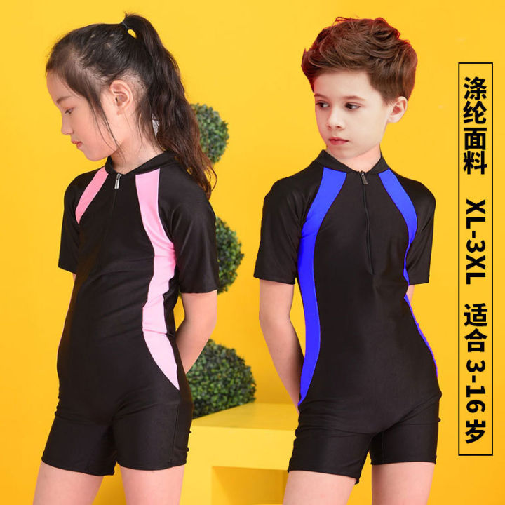 Ready Stocks 14-50kg Kids Swimsuit Short Sleeved Children's One-piece ...