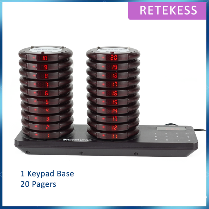 Retekess TD163 Pager System,Restaurant Buzzers Long Range,Set Vibration ...