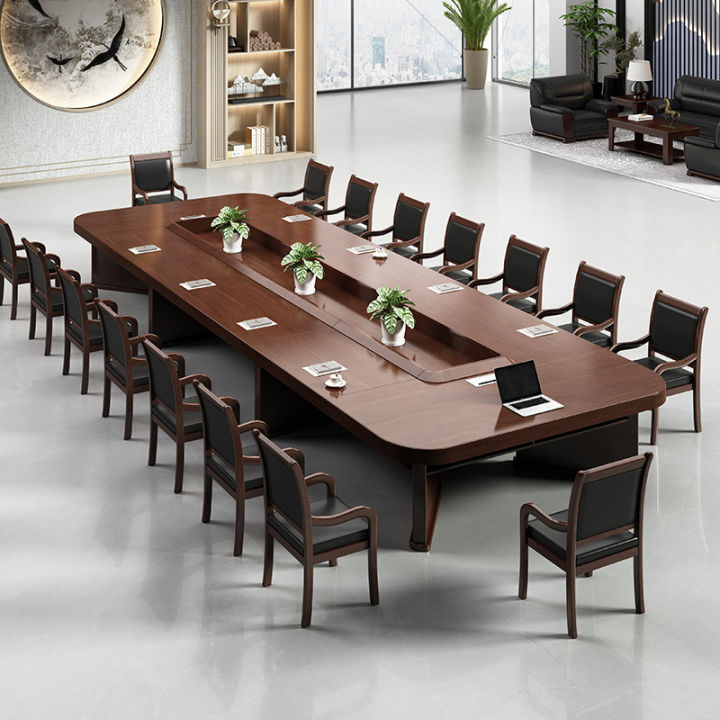 Conference long table office furniture large leather conference table ...