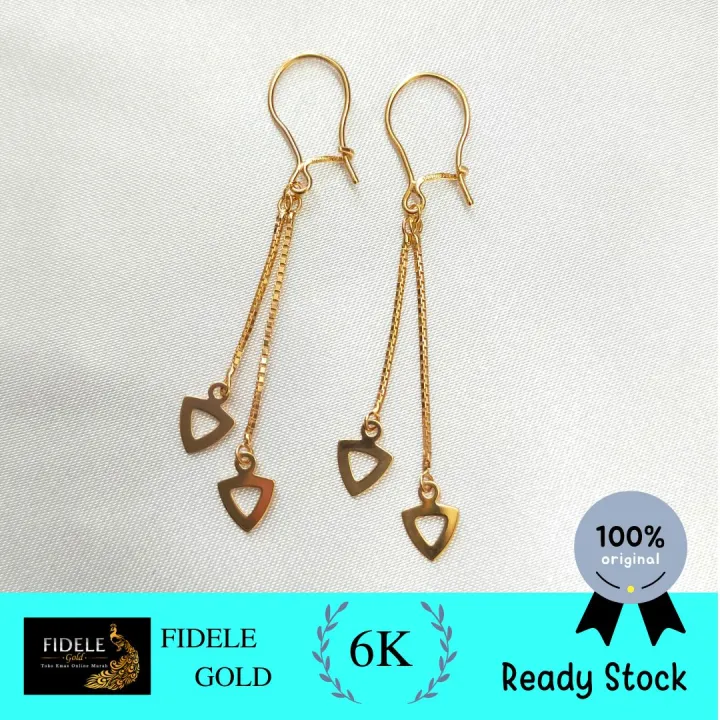 Anting Fkl Segitiga Simple Anting Fkl Polos Anting Emas Asli Kadar Muda ...