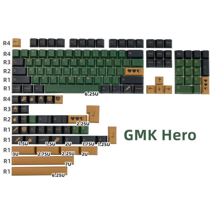 140 Keys/set Gmk Hero Keycaps Pbt Dye Subbed Key Caps Cherry Profile Keycap For Keychron Q2 K2 ...