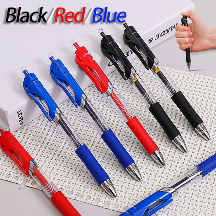 0.5mm Retractable Press Gel Pen Black Red Blue Neutral Pen The ...