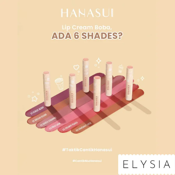 ELYSIA - HANASUI MATTEDORABLE LIPCREAM BOBA EDITION 6 VARIAN/BIBIR ...