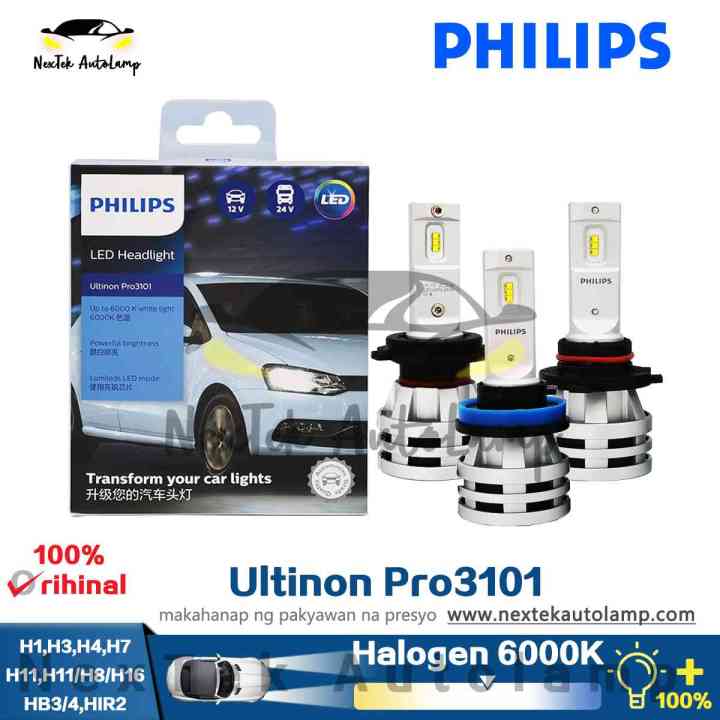 Philips Ultinon Pro3101 LED Car Headlight H1 H3 H4 H7 H8 H11 H16 H11 ...