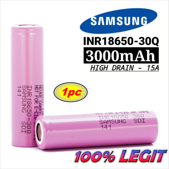 SAMSUNG INR18650-30Q 3000mAh High-drain Battery (1pc) | Lazada PH