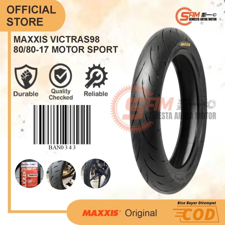 Maxxis Victra 80/80-17 Ban Depan Tubeless Motor Bebek S98 Supra Jupiter ...