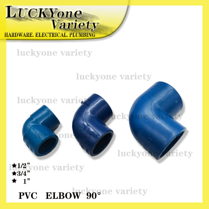 PVC ELBOW 90° PLAIN PIPE FITTINGS ( BLUE ) 1/2" , 3/4" , 1" | Lazada PH