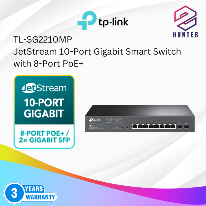 TP-Link TL-SG2210MP JetStream 10-Port Gigabit Smart Switch with 8-Port ...