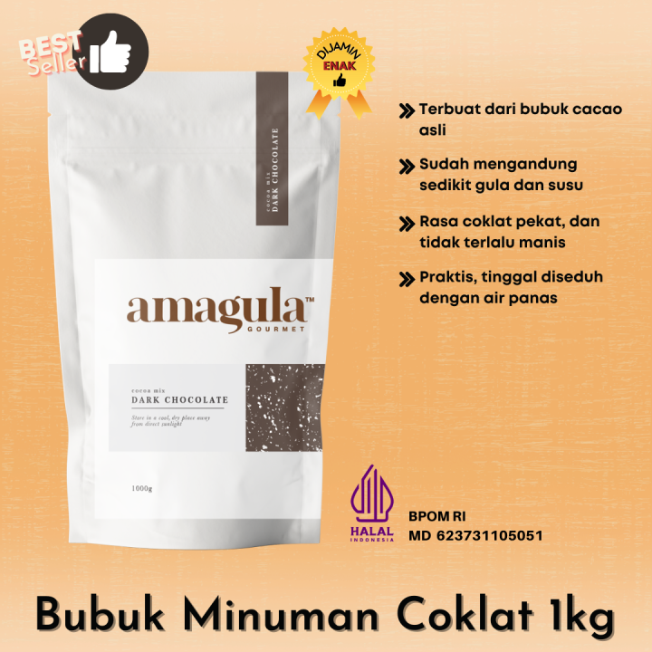 BUBUK MINUMAN PREMIUM RASA COKLAT PEKAT 1000g - AMAGULA – DARK ...