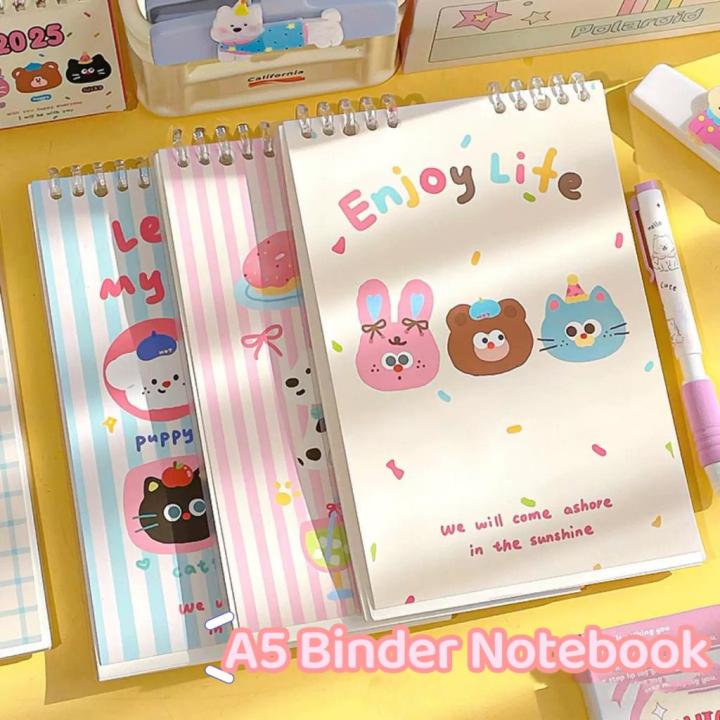 A5 Spring Notebook Flip Up Loose-Leaf Book Vertical Type Binder Notepad ...