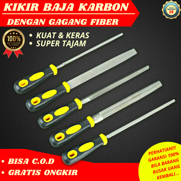 Kikir Besi Baja Besar 8" Inchi Kikir Gepeng Bulat Petak Setengah Bulat ...