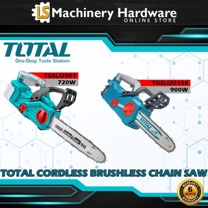 TOTAL Li-ion Cordless Brushless Chain Saw (TGSLI2001 (720W), TGSLI20128 ...