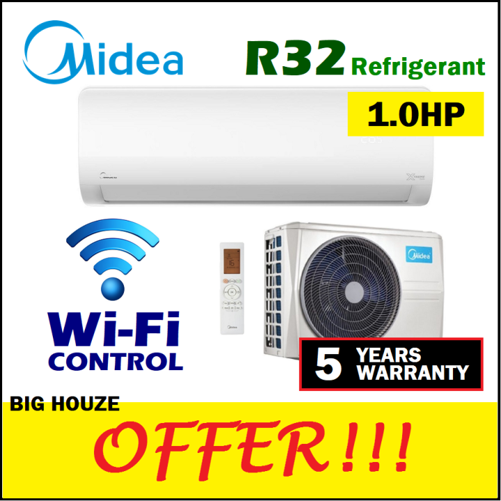 Midea MSMF-10CRN8 1HP R32 1.0HP Non-Inverter Air Conditioner / Aircond ...