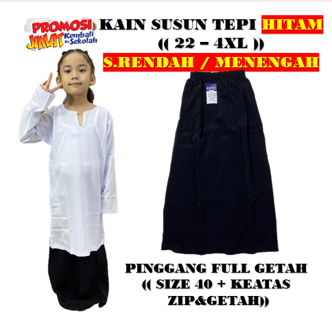 Kain Susun Tepi HITAM / BIRU GELAP Sekolah Kain Kurung Susun Tepi Kain ...