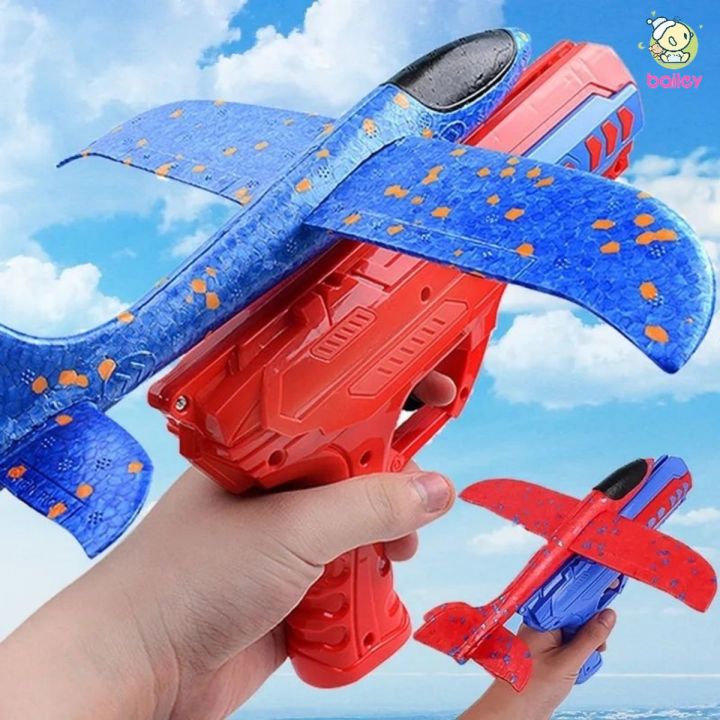 Bailey Kids Airplane Launcher Toys Outdoor Throwing LED Airplane Glider ...