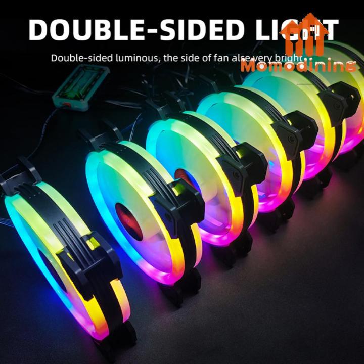 12cm RGB Small 6 Pin Quiet PC Case Cooling Fan with Controller Kit ...