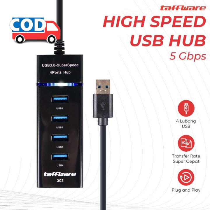 High Speed USB HUB 3.0 4 Slot Ports Plug and Play 5Gbps Transfer Rate ...