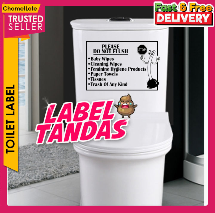 Sticker Tandas Waterproof, Toilet Sticker, Sticker Tandas, Toilet Sign ...