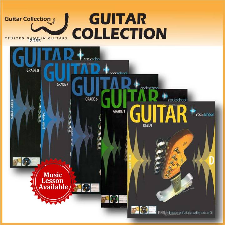 Rockschool Electric Guitar Syllabus (2006-2012) (with CD) Debut, Grade 1 , 6, 8 | Lazada