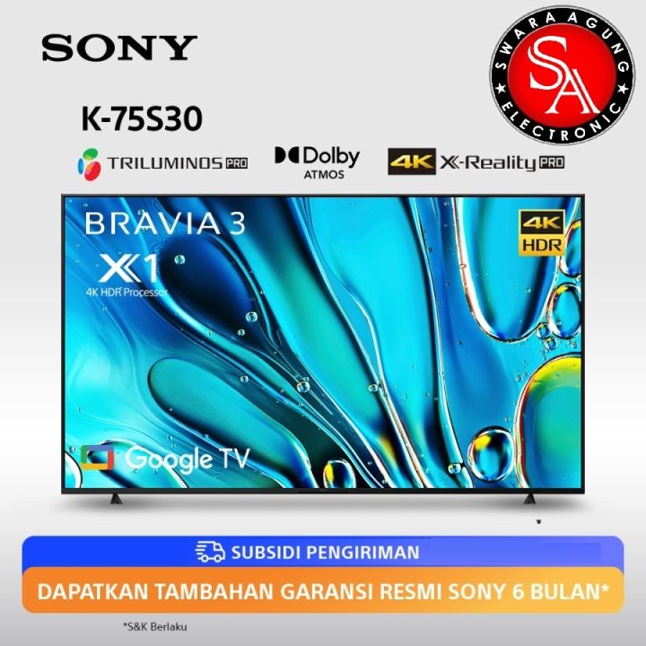 Led UHD 4K Google TV 75 Inch SONY Type : K75S30 - Bravia 3 Series ...