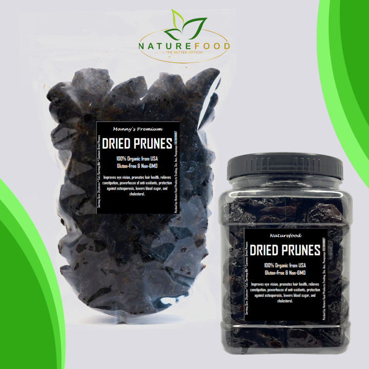 Pitted Dried Prunes (Organic, Unsweetened, Healthy Low Carb High Fiber ...