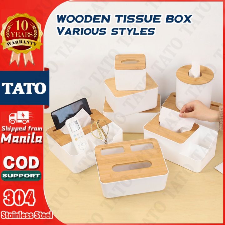 TATO Home Simple Wooden Tissue Box Nordic Style Pumping Box Living Room ...