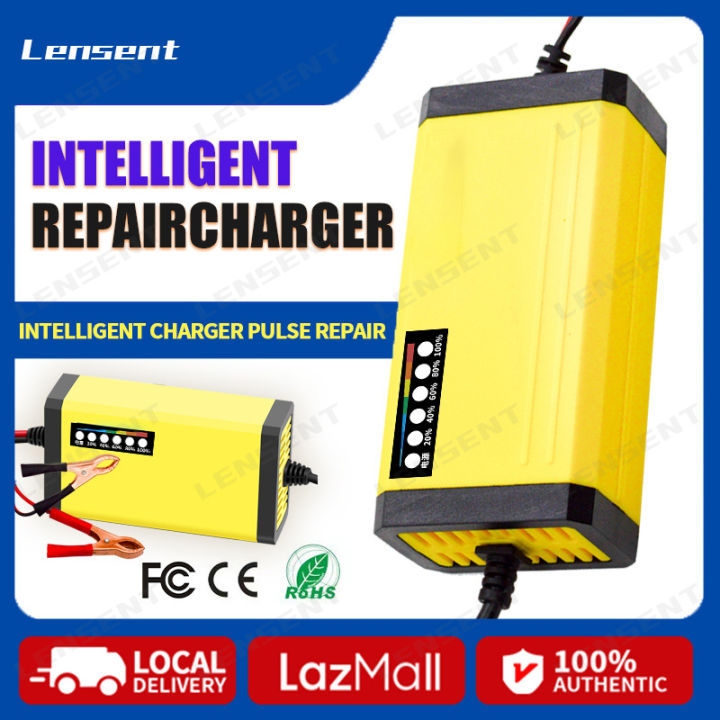 Lensent Car Battery Charger 12V 2-20A Full Auto Intelligent Pulse Fast ...