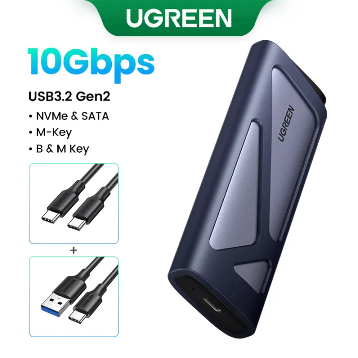 UGREEN M.2 PCIe NVME SATA SSD Hard Disk Enclosure Solid State Drive ...