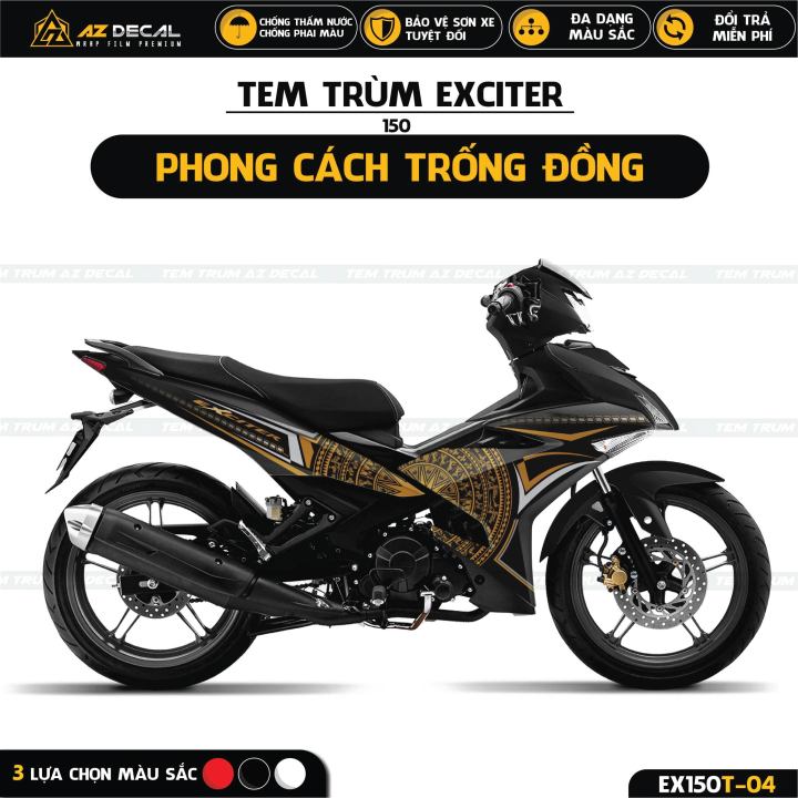 Tem Trùm Xe Exciter 150 Phong Cách Trống Đồng | EX150T-04 | Decal Cao ...
