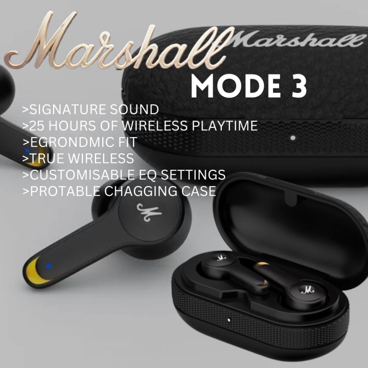 New Marshall MODE 3 Wireless Bluetooth Earphones Headset TWS Headphones ...