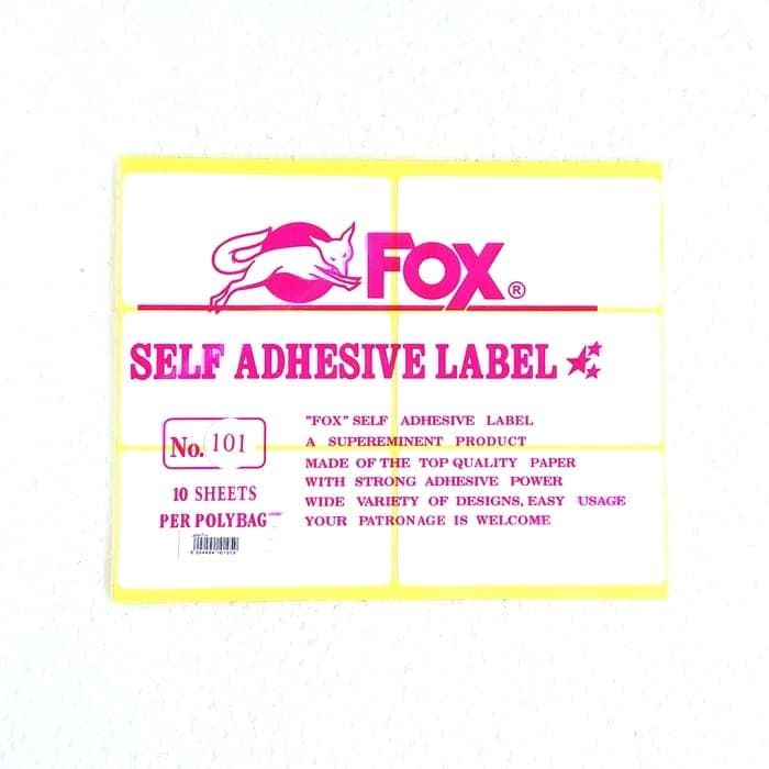 Label Fox Ukuran 101 Sampai 112 / Label Undangan / Sticker Nama ...