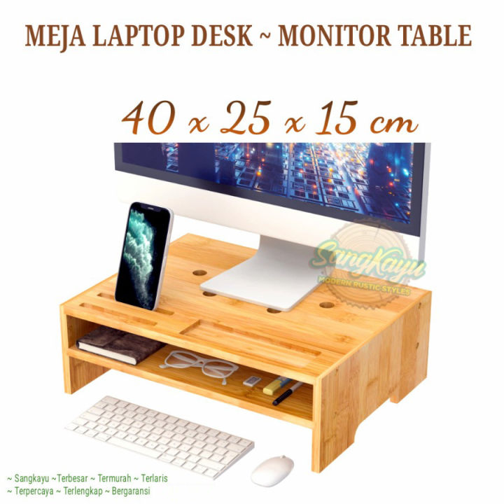 Meja monitor kayu komputer meja laptop table monitor table minimalis 5 ...