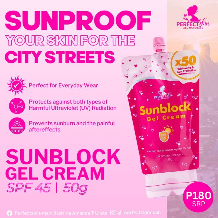 Perfect Skin Sunblock Gel Cream SPF45++ | Lazada PH